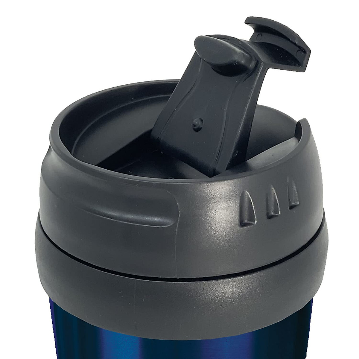 LaserGram 16oz Coffee Travel Mug, Flag of Puerto Rico, Personalized Engraving Included (Dark Blue)