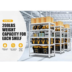 JINLIFORTOY Household Storage Rack, Adjustable Display Rack, Basement Balcony Storage Rack, Carbon Steel Storage Rack (White, 47.2 * 15.7 * 70.8in)