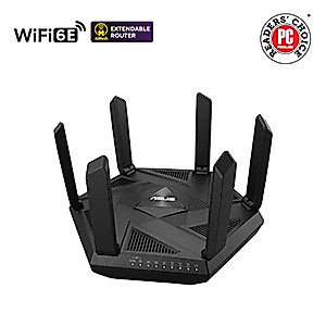 ASUS RT-AXE7800 Tri-band WiFi 6E (802.11ax) Router, 6GHz Band, ASUS Safe Browsing, Upgraded Network Security, Instant Guard, Built-in VPN Features, Parental Controls, 2.5G Port, AiMesh Support