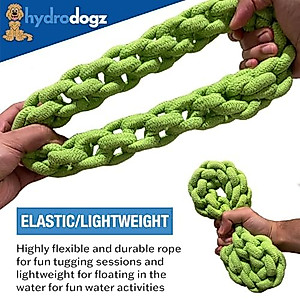 Hydrodogz [3 Pack Floating Tuggies Dog Tug Rope Toy Assortment Bundle for Small Medium and Large Dogs, Natural Cotton Teething Interactive Strong Durable Fetch Chew Toys (Large Ring)