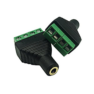 Cerrxian 3.5mm 4 Pole Female Jack Stereo Audio Video to 4 Screw Terminal Female Headphone Replacement Balum Converter Adapter (2-Pack)