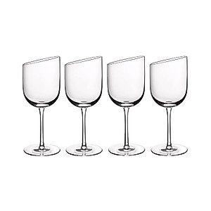 Villeroy & Boch New Moon Set, 4 Pieces, Elegant, Modern Red Wine Day Use, Crystal Glass, Transparent, Dishwasher Safe