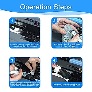 ACETONER Printhead Cleaning Kit for HP,Canon,Brother,Epson ecotank ET-2720 2850 15000 2800 8550 4800 WF-3820 4820 2860 XP-4100 Inkjet prinrter Head Cleaner kit (100ml)