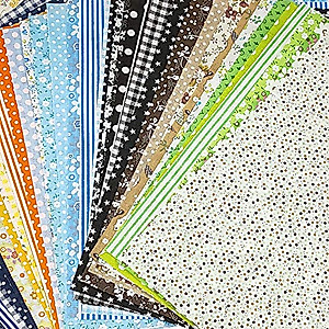 50 Pcs 10" x 10" Craft Fabric Bundle Squares Patchwork Fabric Sets Cotton Material Quilting Fabric for DIY