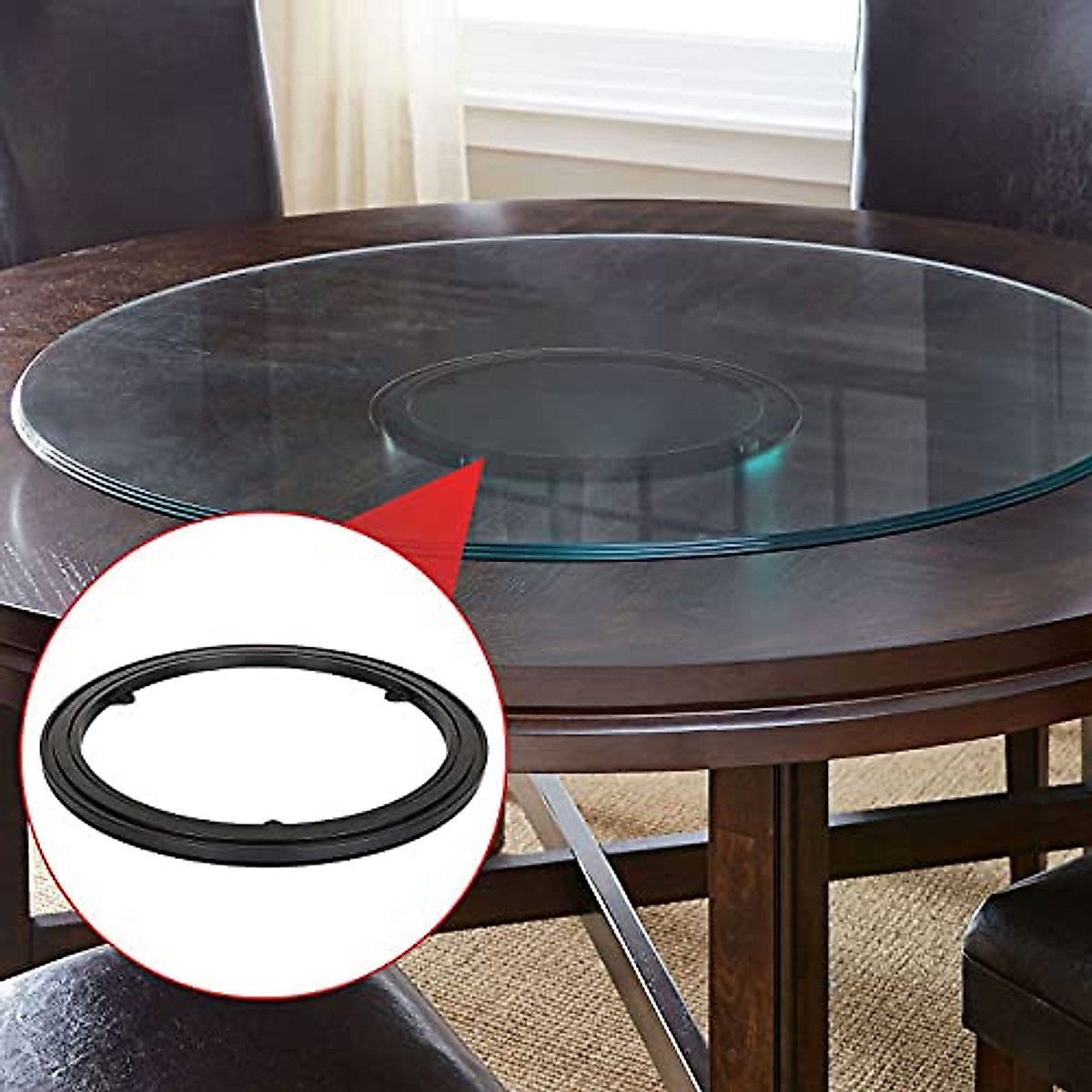 ZIQI 2 Pack 12 Inch Lazy Susan Plastic Rotating Turntable, Steel Ball Bearings Swivel Stand, ABS+PC Lazy Susan Hardware for Potted Plants, Rotating Display Stand, Stereo Speakers, 75 Lbs Capacity