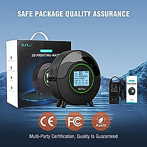 SUNLU S2 Filament Dryer Box, 3D Printer Spool Filadryer Box Keep Consumables Dry During Printing, 360' Surround Heating Adjustable Temperature Filaments Storage Box, Black