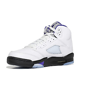 Jordan Boy's Air Jordan 5 Retro (Big Kid) White/Dark Concord/Black 6 Big Kid M