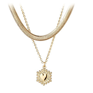 wgoud 9PCS Dainty Gold Multi Layered Pendant Choker Necklaces for Women, 14K Gold Plated Paperclip Chain Necklace Simple Cute Cross Heart Butterfly Pendant Necklace for Women. (StyleD Gold)