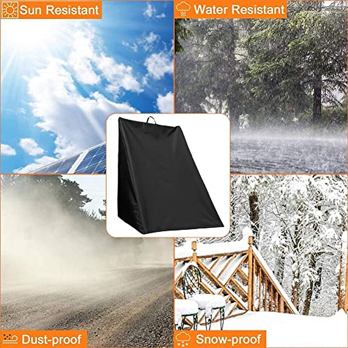 Garden Hose Reel Cover, Outdoor Portable Waterproof Dustproof Garden Free Standing Water Hose Reel Protective Cover for Veranda Patio furniture Rolling Hose Cart Black