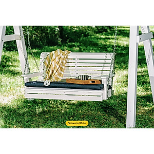 LuxCraft 4' Plain Poly Rollback Porch Swing (White)
