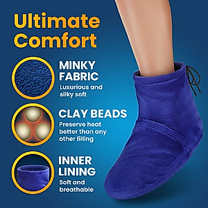 Microwaveable Booties and Feet Warmers - Deep-penetrating heat for relieving foot stiffness, sore muscles and joints, Achilles tendinitis, plantar fasciitis, stress fractures, and circulatory problems