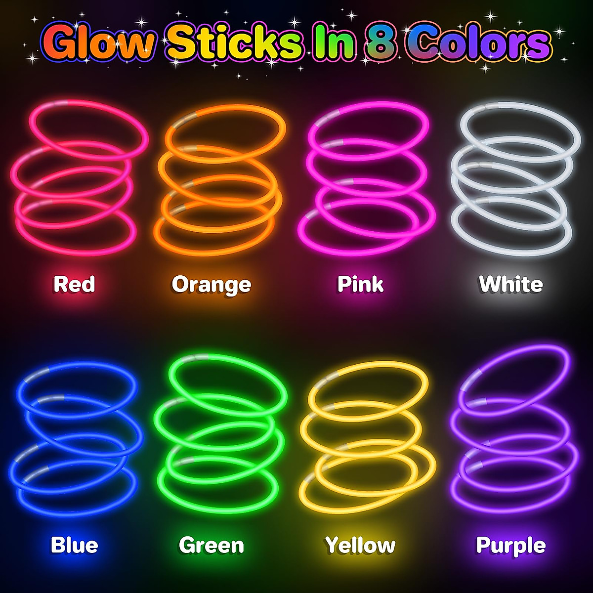 SpringFlower 480 PCS Glow Sticks Bulk Glow Sticks Bracelets For Party Favors Supplies,Neon Party Favors for Glow Party, Wedding, Concert, Raves and Birthday