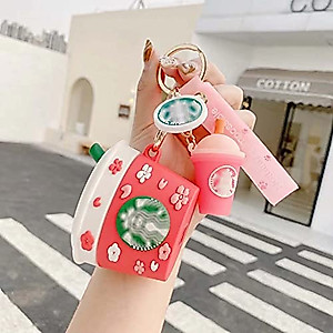 Airpods Case,3D Cute Funny Cool Kawaii Fashion Ice Cream Cup Airpods Case,Soft Silicone Skin Cover Shock-Absorbing Protective Case with Keychain for Airpods 2 & 1 Charging Case (Red)
