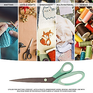 BambooMN Titanium Softgrip Scissors Set for Sewing, Arts, Crafts, Office - 1 set of 3 - Mint Green