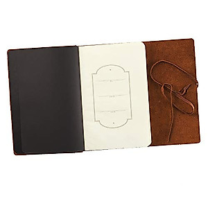 Brown Classic Full Grain Leather Writing Journal/Notebook | The Beginning John 1:1-14 | Wrap Closure Notebook, 400 Lined Pages w/Inspirational Scripture, 6 x 8.5 Inches