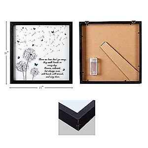 WOODEXPE Sympathy Gift LED Memorial Shadow Box 11x11 Memorial Gifts for Loss of Loved One (Dandelion Black)