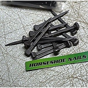 The Heritage Forge Horseshoe Nails - Size 5 - City Head - for Jewelry Supplies, Leaded Stained Glass Projects, Horses, or Rustic Decor Blackened - 250…