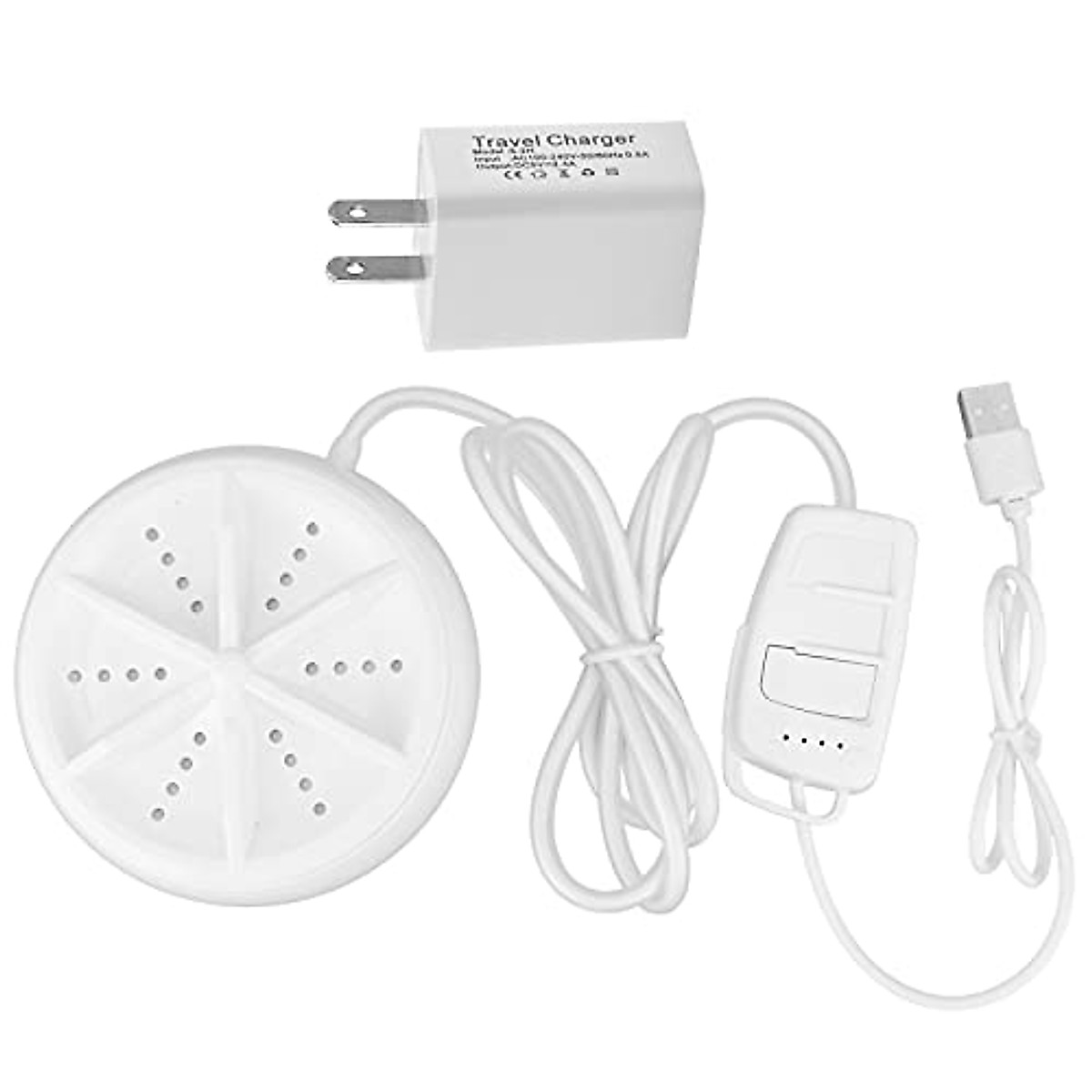 Mini Washing Machine, Turbine Removes Dirt, Portable Turbine Compact Washer for Trip, Apartment(white, 4-speed adjustment, Transl)