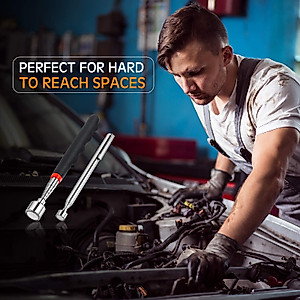 Telescoping Magnet Pick up Tools Include 20 lb Magnetic Tool and 3 lb Telescoping Magnet Stick Gadget for Hard to Reach Places Suitable for Birthday Father’s Day and Christmas (2)