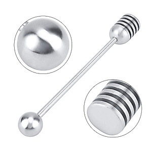 Fdit Solid Stainless Steel Honey Dipper Drizzler Stirrer Spoon Mixing Stick Tool