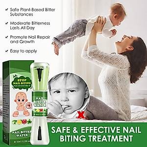 SANQIZ Nail Treatment - Bitter Taste, Safe Natural Plant Extract - 0.35 Fl Oz Drop - Nail-Biting and Thumb-Sucking Deterrent