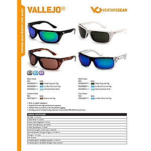 Venture Gear Vallejo Safety Glasses Tortoise Frame/Bronze Anti-Fog Lens