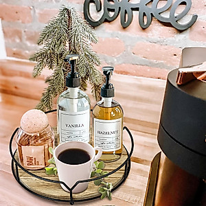 Round Decorative Serving Tray,Farmhouse Wood Tray for Coffee Table,11.5’’ Wooden Tray for Home Decor,Display Tray for Kitchen Bathroom Organizer Coffee Dining Table Centerpiece