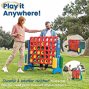 ECR4Kids Jumbo 4-To-Score with Mesh Net and Carry Bag, Giant Game, Assorted