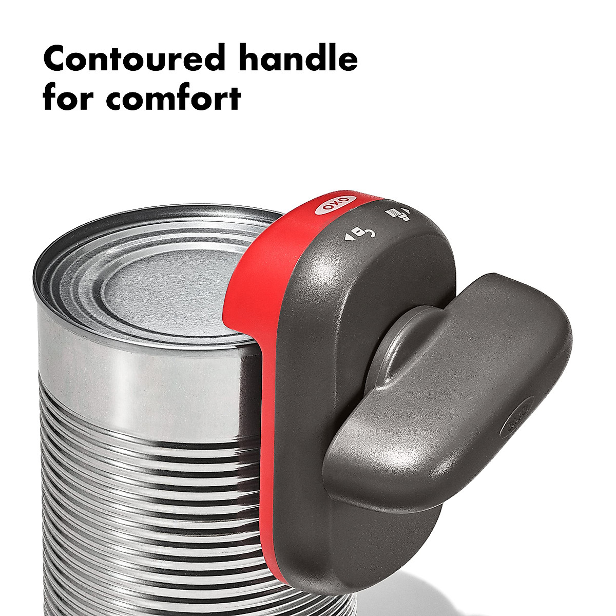 OXO Outdoor Kitchen Compact Can Opener with Built-In Bottle Opener,Red/Grey