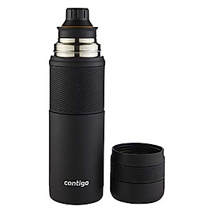 Contigo Thermal Bottle Thermalock Travel Mug, Stainless Steel Thermal Mug, Vacuum Flask, Leakproof, Coffee Mug with BPA Easy-Clean Lid, Matte Black, 740 ml