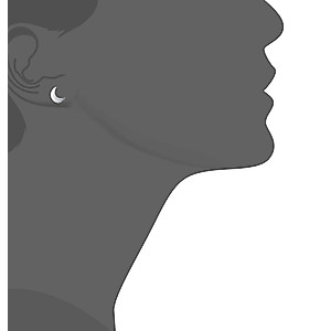 925 Sterling Silver Stud Earrings, BoRuo Crescent Moon High Polish Tarnish Resistant Earrings