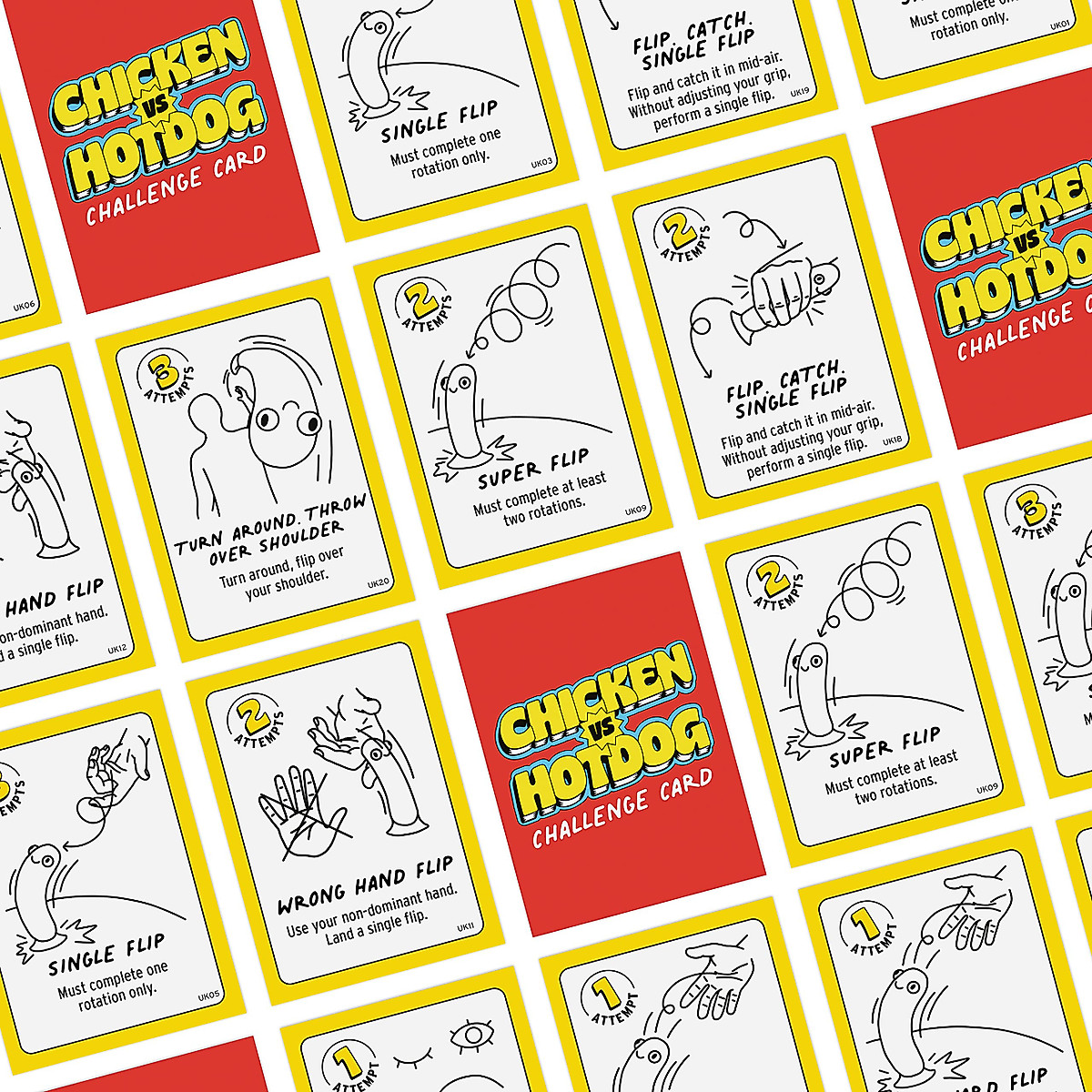 Big Potato Chicken vs Hotdog: The Ultimate Challenge Party Game for Flipping-Fun Families, Board Game for Game Nights