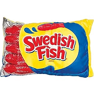 iscream Swedish Fish Package 12" x 18" Pillow Set with Mini Fish Candy Pillows