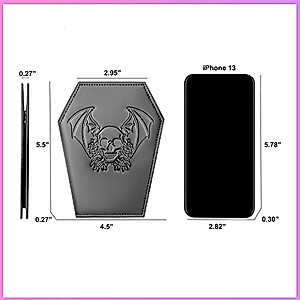 Lazy Skull Coffin Wallet – Spooky Gothic Wallet – Slim Skull Wallet for Women and Men – Witchy Goth accessory