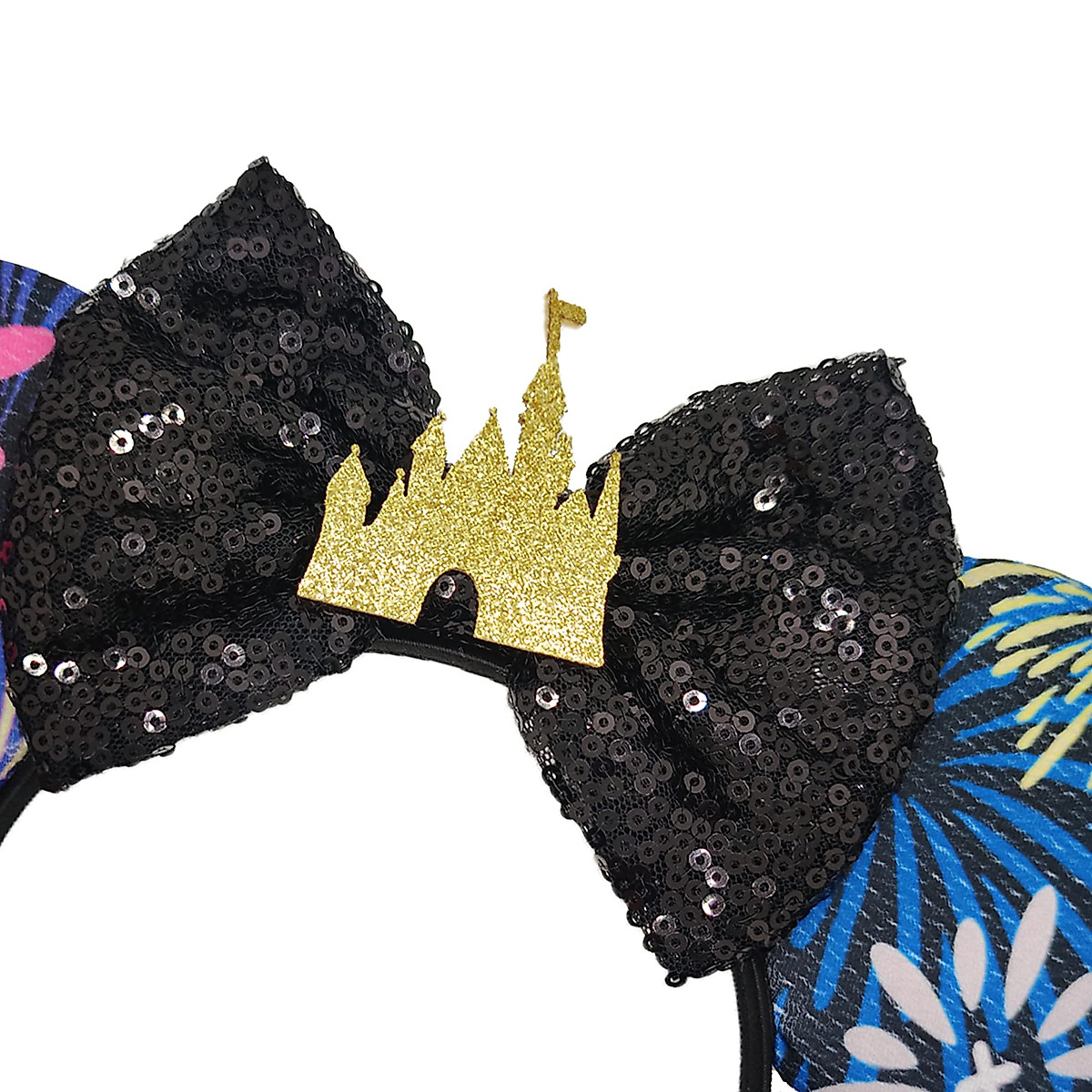 MADO Sparkly Princess Headband with Castle Mouse Ears, Park-Themed Hair Accessory for Girls and Women (PALACE)