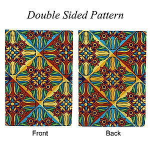 Mexican Talavera Ceramic Tile Holiday Garden Flag Vertical Double Sized Durable Polyester Fabric Non-Fade Outdoor Decoration Flag Banner for Christmas Halloween 12x18in