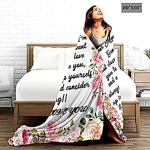 Gifts for Mom Blanket to My Mom from Daughter Son Soft Flannel Bed Throw Blankets for Birthday/Mothers Day 80"X60"