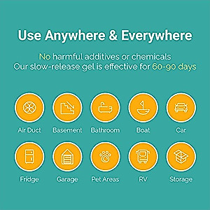 Azuna All-Natural Odor Remover Gel, Large Room | Air Purifier with Tea Tree Oil | Plant-Based & Long Lasting | For Pet Odors, Smoke & Strong Odors | Natural Scent, 8 oz.