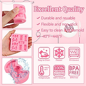 Candy Lollipop Molds 3Pcs, Candy Shape Cake Decorating Silicone Molds for DIY Chocolate Mousse Cookie Butter Gum Cupcake Topper Flower Paste Epoxy Clay Plaster Candle Soap