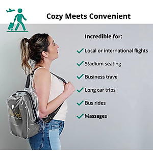 Chiropractic Neck Support Pillow - Cervical Collar - Neck Pain - Lower Back Lumbar Support - Memory Foam Travel Pillow - Grey