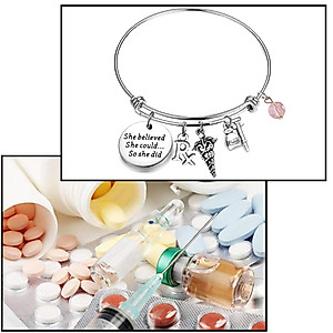 Lywjyb Birdgot Pharmacy Tech Gift Pharmacist Gift Pharmacy Tech RX Keychain for Pharmacy Student Pharmacy Technician Gift (RX bracelet)