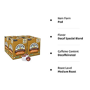Newman's Own Organics Special Blend Decaf, Single-Serve Keurig K-Cup Pods, Medium Roast Coffee, 24 Count - Pack of 4