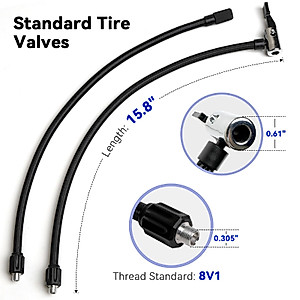 LEXIN Tire Inflator Hose Extension, Lock-On Air Chuck with Hose and Presta Valve Adapter Ball Needle, Air Compressor Twist On Convert to Lock On Connection, Compatible with LEXIN P5/P4