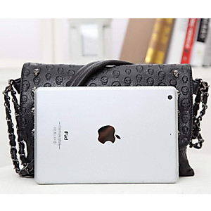 Rullar Punk Women Shoulder Top-handle Bag Skull Chain SatchelTote Handbag Purse Clutch (Skull)