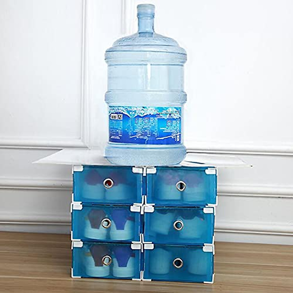 Hislaves Shoes Organizer Boxes,Stackable Drop Front Shoe Box Shoe Storage Box Space Saver Plastic Shoes Storage Bin for Home Dorm Orange