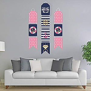 Big Dot of Happiness Last Sail Before The Veil - Hanging Vertical Paper Door Banners - Nautical Bachelorette and Bridal Shower Wall Decoration Kit - Indoor Door Decor