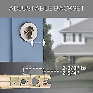 Kwikset 991 Pismo Keyed Entry Knob and Single Cylinder Deadbolt Combo Pack Featuring SmartKey and Microban in Satin Nickel