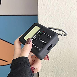 AirPods Pro Case Soft Silicone Black Motorola Cell Phone Shaped Cover with Hook Clip for Apple AirPodspro AirPods 2019 3D Cartoon Protective Cool Fun Funny Unique Creative Men Guys Boyfriend