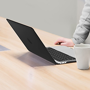 Fintie Case for MacBook Air 13 Inch A2337 (M1) / A2179 / A1932 (2022 2021 2020 2019 2018 Release) - Snap On Hard Shell Case Cover for MacBook Air 13 Retina Display with Touch ID (Frost Black)
