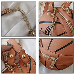 Freie Liebe Basketball Purse For Women Cross Body Handbag Girls Messenger Bag Tote Shoulder PU Leather Round Handbags